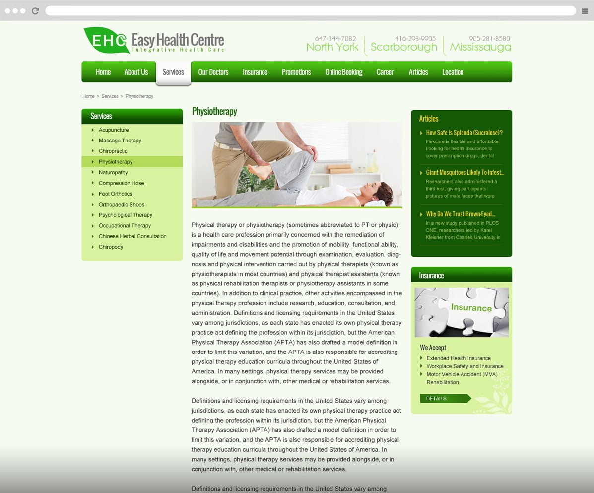 Web-EasyHealth - Phoenix Wise Web Design & SEO Toronto